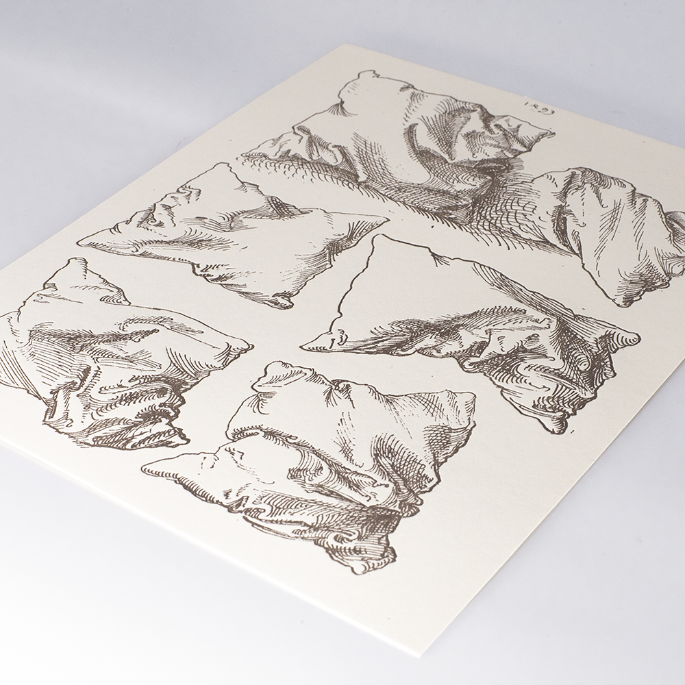 Albrecht Dürer's Six Studies of Pillows Letterpress | 20x200